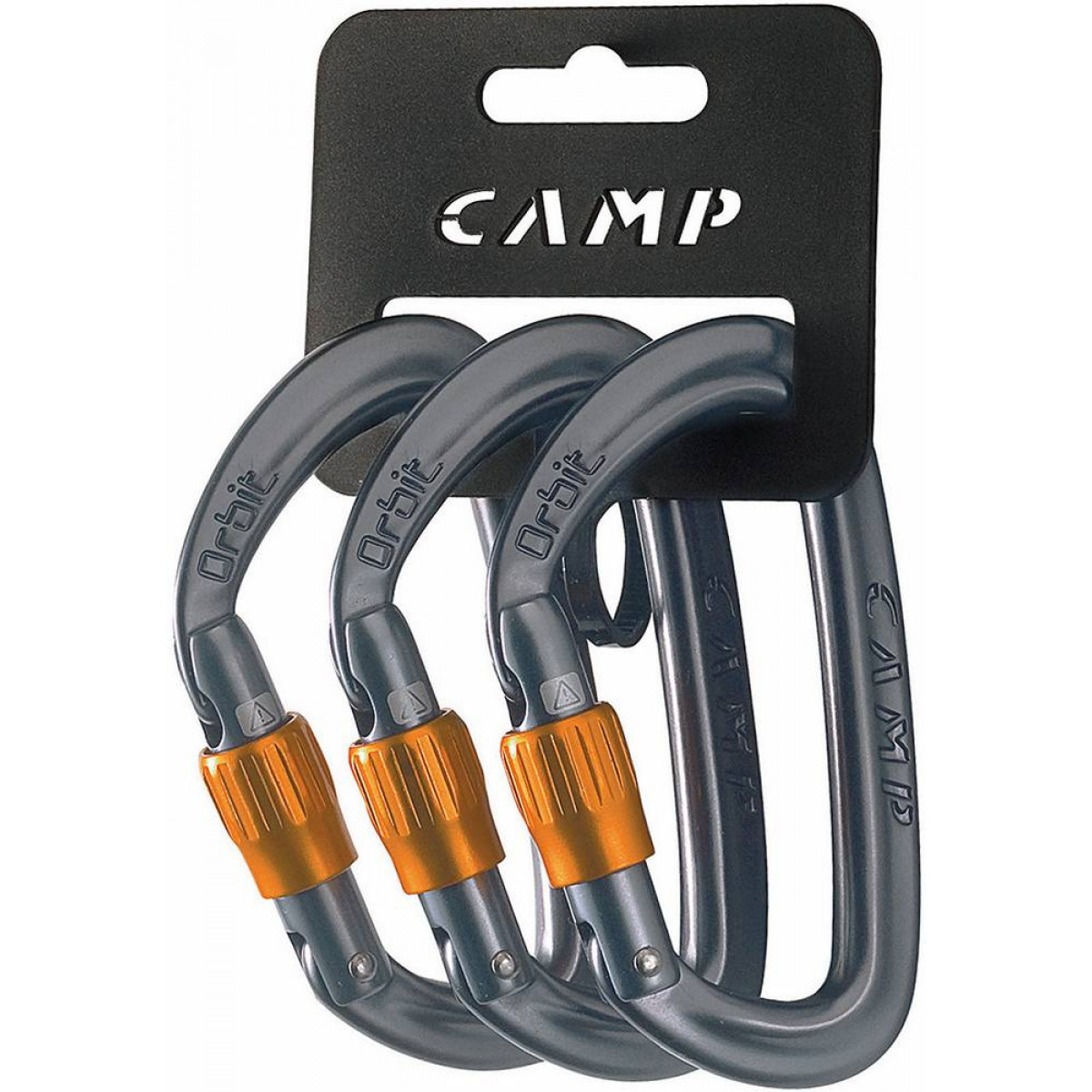 Camp Orbit Lock Pack gun metal - 3 locking carabiners