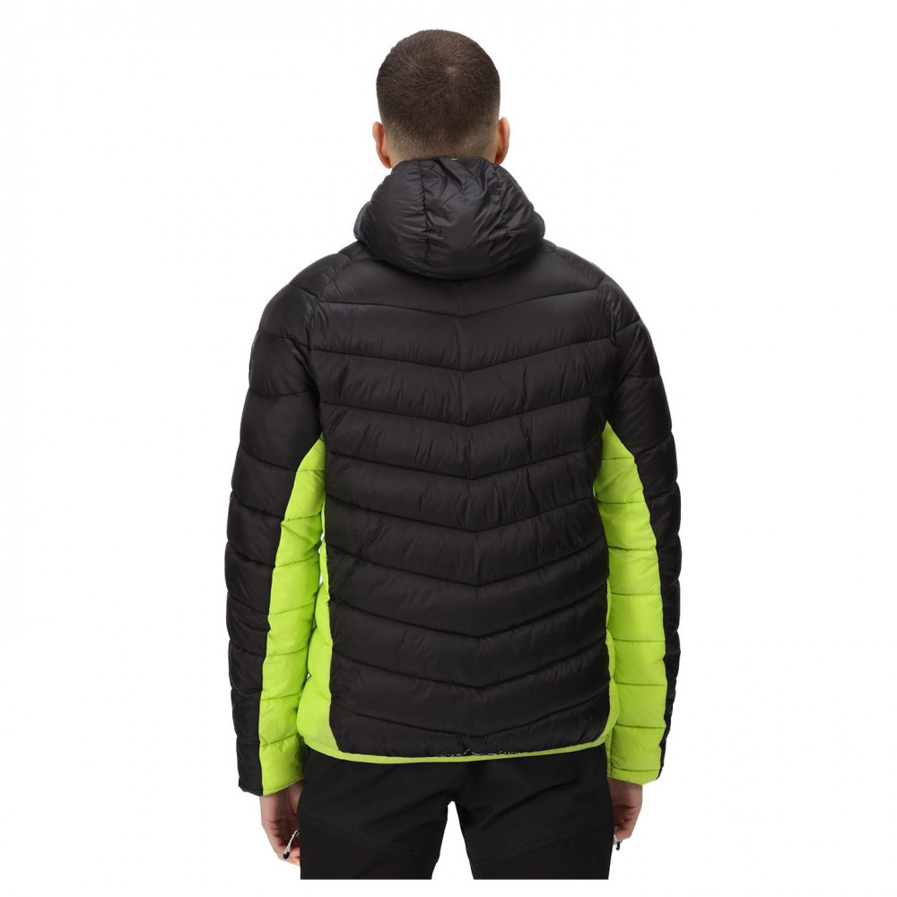 Regatta Harrock Hooded Puffer Jacket Black Dark Grey
